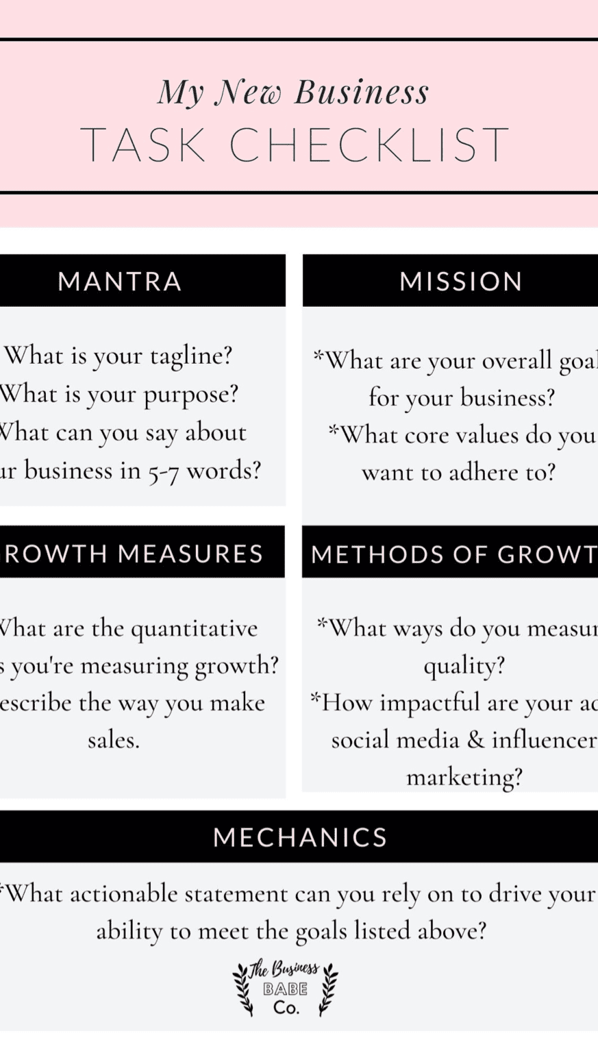 New Business Task Checklist | PC Consulting Asia